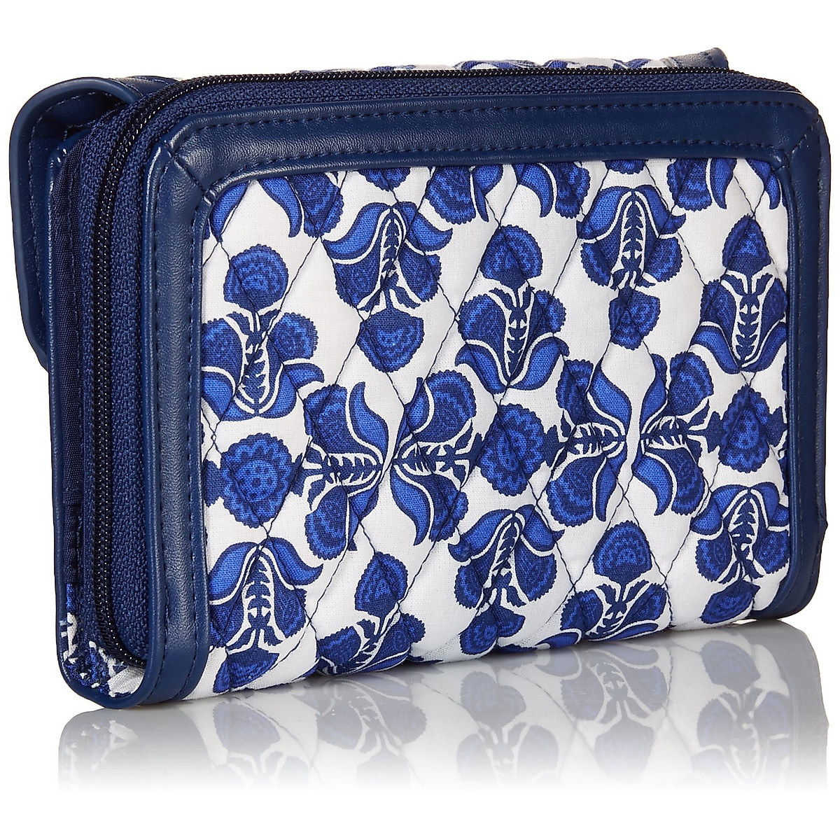 Vera Bradley Women's Cotton Ultimate Wristlet, Cobalt Tile with Navy, One Size