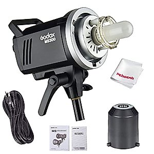 Godox MS300 Studio Strobe 300Ws 110V GN58 5600K Bowens Mount Monolight, Built-in Godox 2.4G Wireless System, 150W Modeling Lamp, Outstanding Output Stability, Anti-Preflash, 1/32 to 1/1 Steps Output