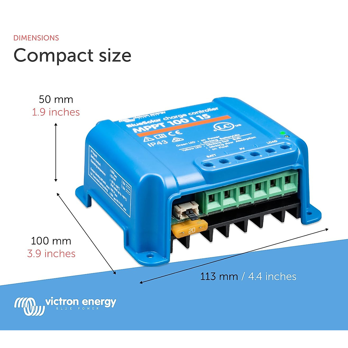 Victron Energy BlueSolar MPPT 100V 15 amp 12/24-Volt Solar Charge Controller