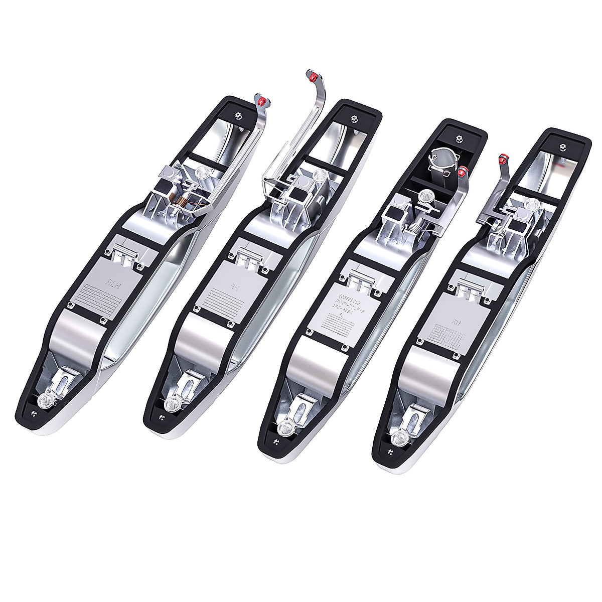 Exterior Chrome Door Handle Set of 4 - Compatible with Chevy, Cadillac & GMC Vehicles - 2007-2014 Silverado, Tahoe, Escalade, Sierra, Yukon, Avalanche - Replaces 15915659, 22738721, 22738722