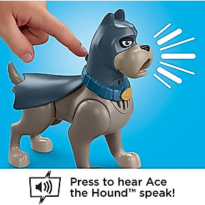 Fisher-Price DC League of Super-Pets Toy Talking Ace Poseable Figure with Sounds and Phrases for Preschool Kids Ages 3+ Years