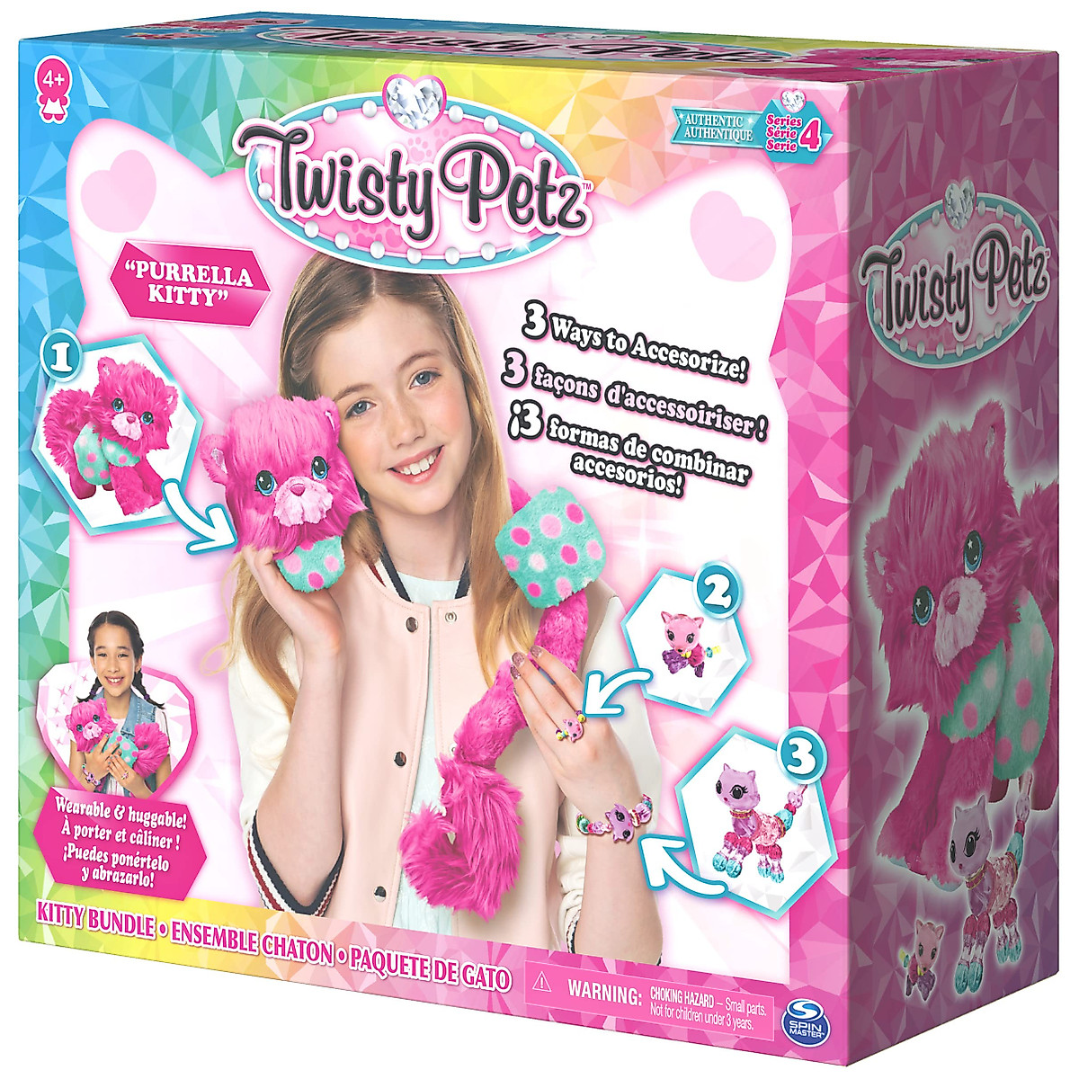 Twisty Petz, Series 4, Purrella Kitty Bundle with Cuddlez Plush and 2 Collectible Bracelets
