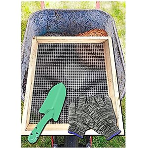 Soil Sifter, Dirt Sifter for Gardening, Compost Sifter, Garden Sieve, Light Wood Sifter for Rocks, Screen Sifter Top Soil/Peat Moss/Worm/Leaves/Loam Soil/Sand,Great Garden Tool for Plants & Vegetables