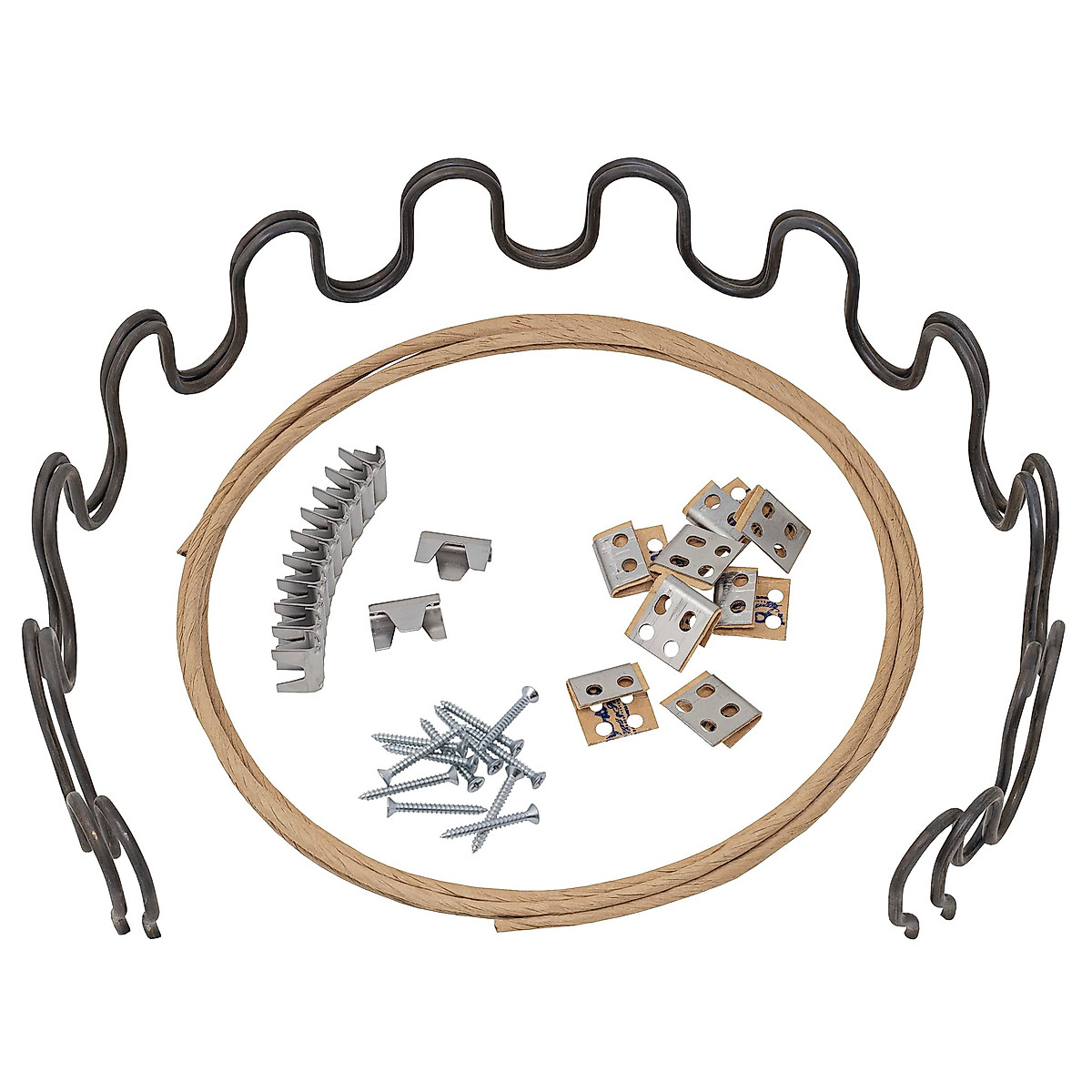 House2Home 25" Couch Spring Repair Kit to Fix Sofa Support for Sagging Cushions - Includes 2pk of Springs, Upholstery Spring Clips, Seat Spring Stay Wire, Screws, and Installation Instructions