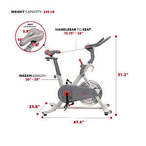 Sunny Health & Fitness Belt Drive Pro Lite Indoor Cycling Exercise Bike - SF-B1970 Silver