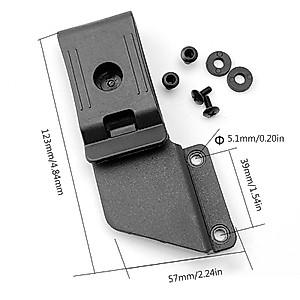 Saddgo K Sheath Waist Clip for KYDEX Making Scabbard Clip K Sheath Accessories Carry Sheath Tool with Screws, Approx.12.3x5.7cm/4.84x2.24inch, Gray