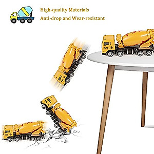 DOLIVE Construction Site Vehicles Toy with Mat, Crane Toy Tractor, Tower Crane Truck, Dump Trucks, Excavator, Cement Mixer Trucks, Kids Engineering Playset for 3+ Year Olds Boys Girls