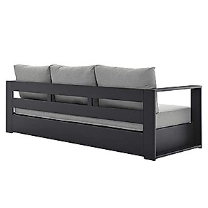 Modway Tahoe Patio Aluminum Sofa with Gray Gray Finish EEI-5676-GRY-GRY