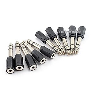 CablesOnline 10-Pack 3.5mm (1/8in) Female Jack to 6.35mm (1/4in) Male Plug Stereo Audio Adapter (AV-A33-10)