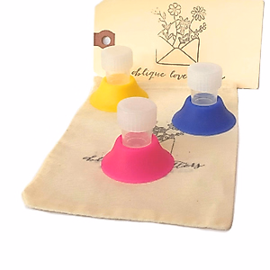 3 Dinky Dip Ink Bottles with Empty Ink jar Holder - Calligraphy Ink Wells with lids for Oblique Calligraphy Pen, Fountain Pen, Glass dip Pen, and dip Pen Holder