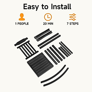 ONBRILL Outdoor Rocking Chair Set of 2, All Weather Resistant HDPS Poly Rocker Chairs, Front Porch Rocker with 350 lbs Weight Capacity, Outdoor & Indoor Furniture for Patio, Porch, Garden - Black