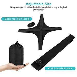 Volleyball Training Equipment Aid, Adjustable Solo Practice Soccer Volleyball Trainer, Volleyball Practice Rope for Serving, Spiking, Swing, Return Ball