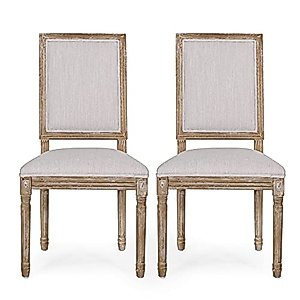 Christopher Knight Home Regina Dining Chair, Light Gray + Natural
