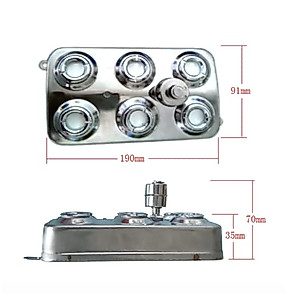 High Eagle 6 Head Ultrasonic Mist Maker Fogger, Mist Fogger Air Humidifier 304 Stainless Steel with Transformer for Scenic Agriculture Greenhouse Hydroponics Garden Lawn Pond