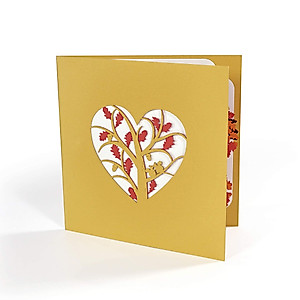 CUTPOPUP Anniversary Card Pop Up, Valentines Day Card, 3D Greeting Loved Card (Squirrel Couple Heart Tree)
