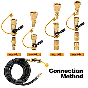 Propane Quick Connect Fittings, 7pcs/14pcs 1/4" RV Propane Quick Connect Fittings Adapter with 3/8" Flare x 1/4" NPT Male Pipe Half-Union Fitting 1/4" Male NPT 1/4" Female NPT