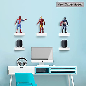 HAO Small Floating Shelf 6 inch Wall Mounted Mini Hanging Display Shelves for Living Room Bedroom Bathroom Set of 5 White