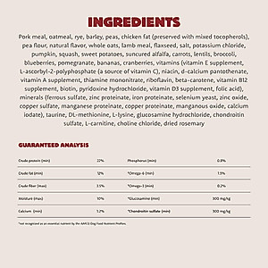 Petcurean Summit Farmstead Feast, Dry Dog Food, Pork Meal and Lamb Meal Large Breed Adult Recipe with Grains, 25 lb Bag