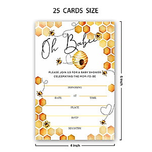 Baby Shower Invitation Set, Books For Baby, Thank You, Diaper Raffle, Fill In Invites Cards, Each Design 25 Cards & Envelopes (Total 100 Cards) – (bb013-taozhuang)