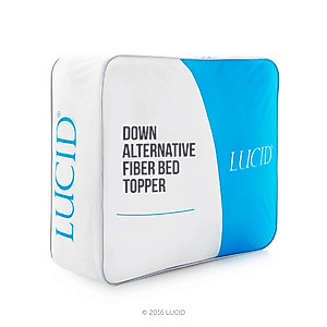 LUCID Mattress Topper, Twin XL, 3 Inch, Ultra Plush Down Alternative Fiber - Soft and Breathable Cotton Topper