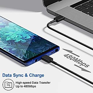 Type C Charger 2-Pack, 25W Super Fast Charger Type C Charging Block for Samsung Galaxy S23/S22/S22 Ultra/S21/S21+/S20/S20+/S10E/Note 20 Ultra/Note 10/Z Fold 3 with 6FT C to C Android Charger Cable