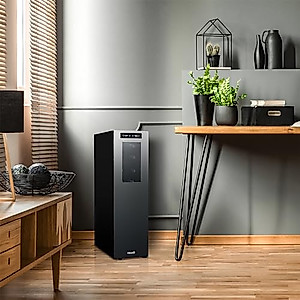 NewAir Shadow-T Series 18 Bottle Thermoelectric Wine Fridge, Dual Temperature Zones, Countertop Wine Refrigerator, Mirrored Compact Wine Cellar, Double-Layer Glass Door Cooler, Vibration-Free