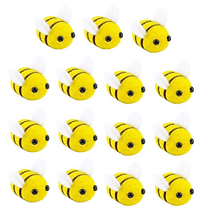 Owevvin 15 Pack Wool Felt Bumble Bee Cute Bee Craft Ball Nursery Perfect for Baby Room Shower Gift Decorations or Costume Accessories