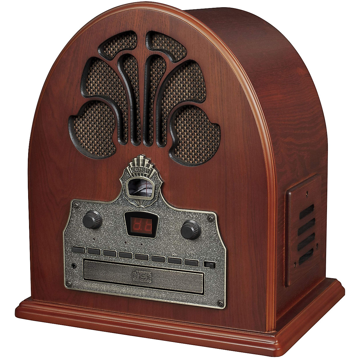 Crosley CR32D-PA Cathedral Retro AM/FM Tabletop Radio with Bluetooth Receiver and CD Player, Paprika