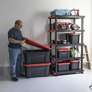 CX CRAFTSMAN, 20-Gallon Highly Durable Storage Bin & Dual Latching Lid, (14.3”H x 19.7”W x 28.2”D), Versatile Stacking Tote and Weather-Resistant Design, American Made [8 Pack]