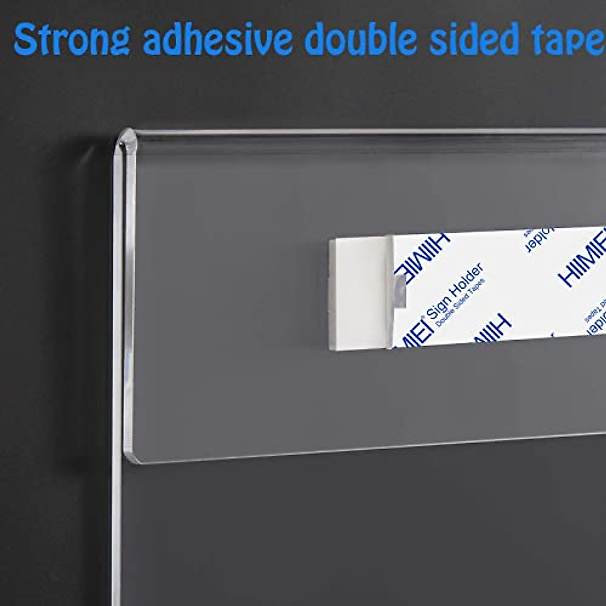 HIIMIEI 8.5x11 Acrylic Wall Sign Holder with Double Sided Tape, 8 1/2 x 11 clear plastic plexiglass sign holder for Office, Home, Store, Restaurant-No Drilling(6 Pack)