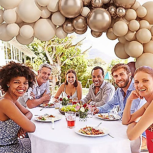 Blush Nude and Pink Balloon Garland Kit, Dusty Pink Balloons Garland with Apricot White Champaign Gold Balloons, Party Balloons Decorations for Bridal Shower, Wedding, Birthday, Baby Shower Party