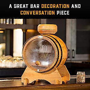 Smoke Barrel Cocktail Smoker Kit - Complete Kit with Smoke Lid, Torch, Wood Chips & Butane - Whiskey Gifts for Men - Infuse Multiple Cocktails at Once - Smoke Whiskey, Bourbon, Cheese, Meats & More