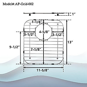 Kitchen Sink Grid 2 Pcs, 13" x 11-5/8", APPASO Sink Protectors for Kitchen Sink Rear Drain, Stainless Steel Sink Protectors for Single or Double Bowl Sink, Kitchen Sink Rack for Bottom of Sink