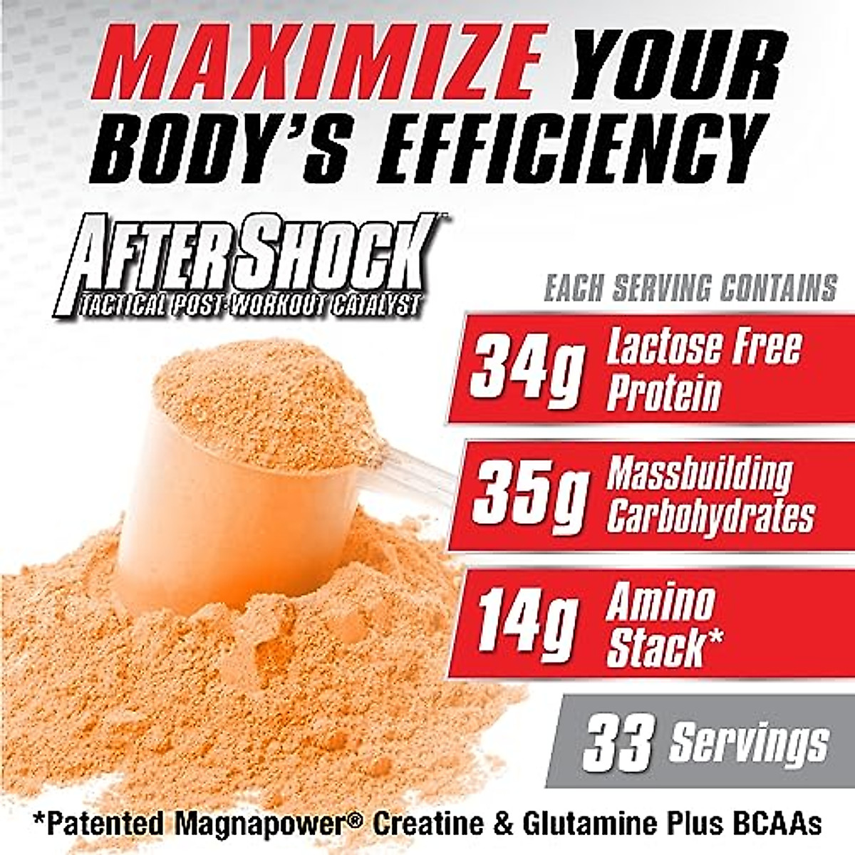 Myogenix Aftershock Post Workout, Unlimited Muscle Growth | Anabolic Whey Protein | Mass Building Carbohydrates | Amino Stack Creatine and Glutamine Plus BCAAs | Fruit Punch 2.64 lbs