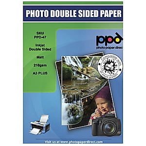 PPD Double Sided Photo Paper, Matte Brochure Paper 13 x 19 for Inkjet Printer, 210 gsm, 9 mil Thick for Magazine, Flyer, Presentation, Program, Instant Dry & Water Resistant (50 Sheets)