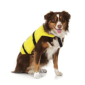 Seachoice Dog Life Vest, Adjustable Life Jacket for Dogs, w/Grab Handle, Yellow, Size XL, Over 90 Lbs.