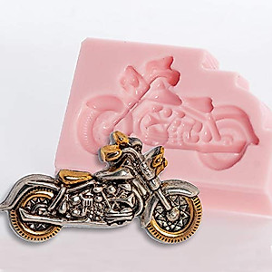 Small Motorcycle Silicone Mold Food Safe Fondant, Chocolate, Candy, Resin, Polymer Clay Mold. Flexible easy to use. Jewelry, Craft or Food Mold.