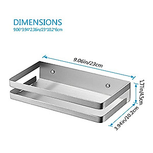 JSVER Stainless Steel Bathroom Shelf Bathroom Shower Shelf Wall Mounted, Bath Shower Caddy Rack, Bath Shower Shelf Basket for Sponge, Shampoo, Soap, Lotion, Razor