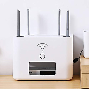 Floating Shelves Surge Protector for Switchboard Cover and Wire Management Container Router and Cable Management Box Wall-Mounted for Desktop Floor with Router Frame