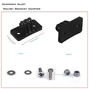 Universal Helmet Fixed Mounts, Camera Metal Bracket Adapter, Camera Accessories for GoPro Series Sport Camera/Skydiving Helmet with 1/4" Screw Adapter (Aluminum Alloy)