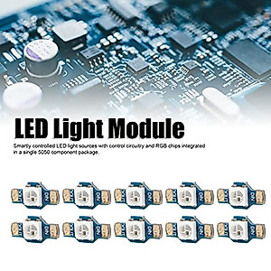 WS2812 RGB LED Module, Low Drive Voltage Simple Circuitry 10Pcs WS2812 LED Module PCB for Microcontroller