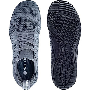 WHITIN Men's Trail Running Shoes Minimalist Barefoot Wide Width Toe Box Size 7.5 Gym Workout Fitness Low Zero Drop Cross Training Lifting Dark Grey 40