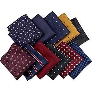 driew 11 Pcs Men Suit Pocket Square Handkerchiefs with Assorted Pattern