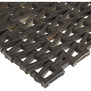 Durable Durite Recycled Tire-Link Outdoor Entrance Mat, Herringbone Weave, 24" x 48", Black