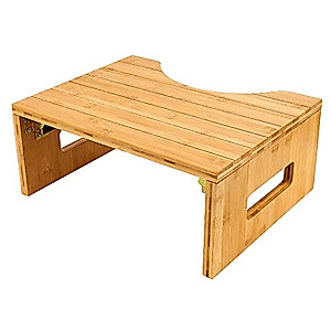 VaeFae Bamboo Toilet Stool, Foldable Potty Stool for Bathroom, Wooden Poop Stool for Adults, Portable and Non-Slip