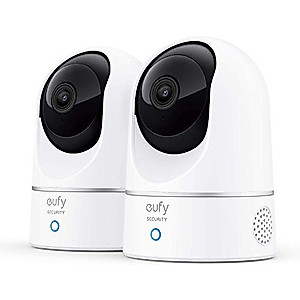 eufy Security S220 Indoor Cam 2-Cam Kit, 2K Security Indoor Camera Pan & Tilt, Plug-in Camera with Wi-Fi, Human & Pet AI, Voice Assistant Compatibility, Motion Tracking, Homebase not Compatible
