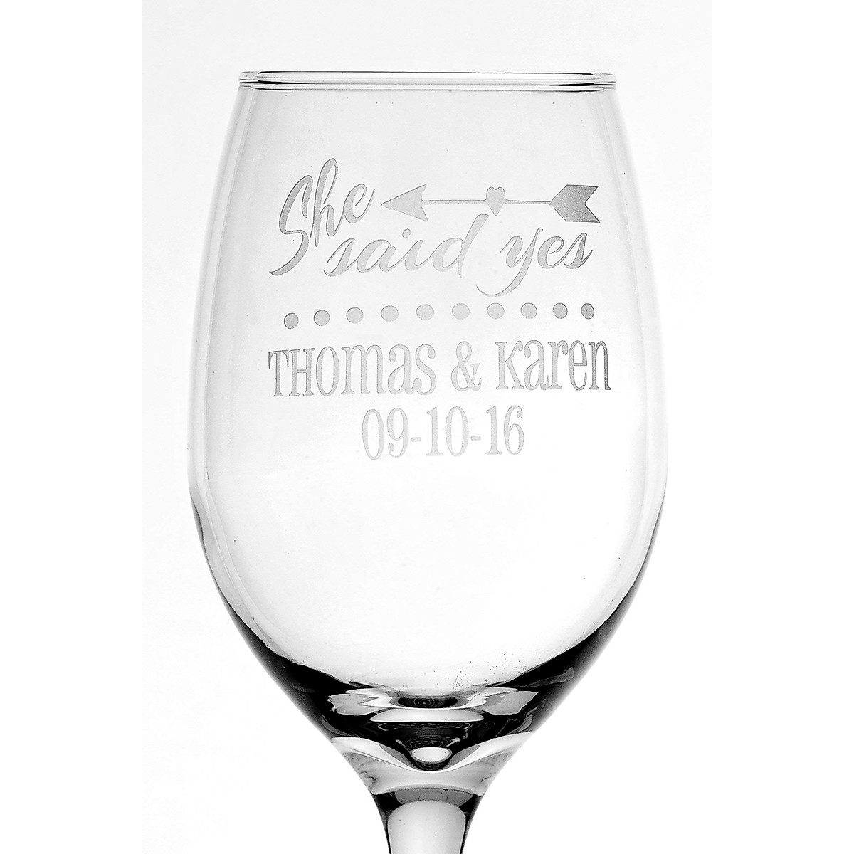 Engagement Engaged Wine Glass Gift Set - He Proposed She Said Yes