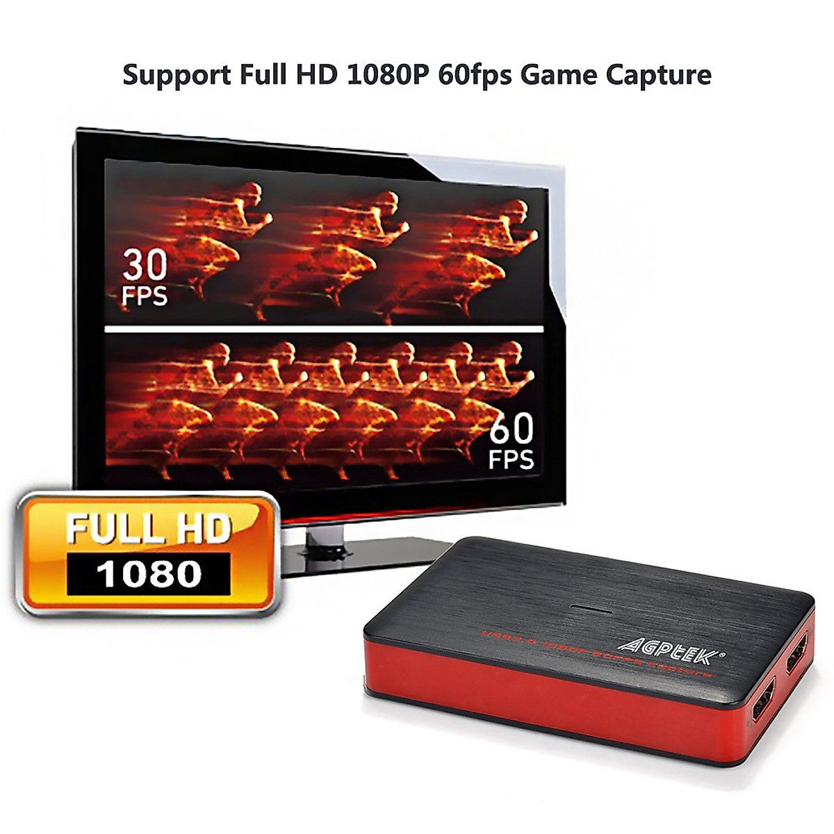 USB3.0 Game Capture Card 4K@30, 4K HDMI Video Capture Live Streaming Record 4K 30 FPS or 1080p120, 1440p60, HDMI Capture Card Work for PS5/PS4/Xbox One/Switch/Camera