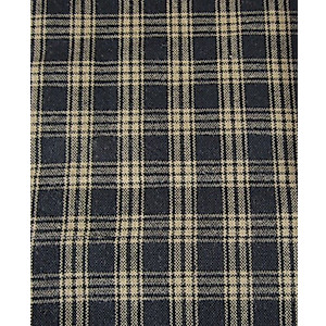 Sturbridge Tier Curtains Black Tan Plaid Country Farmhouse Window 72WX36L Home and Garden