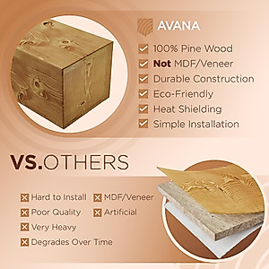 Avana Rustic Fireplace Mantle Shelf 60 Inches - Handcrafted Wood Mantles for Over Fireplace - Wall Mounted Farmhouse Fireplace Mantel Shelf - Floating Fireplace Mantels 60 Inch X 8 X 5 Rustic Natural